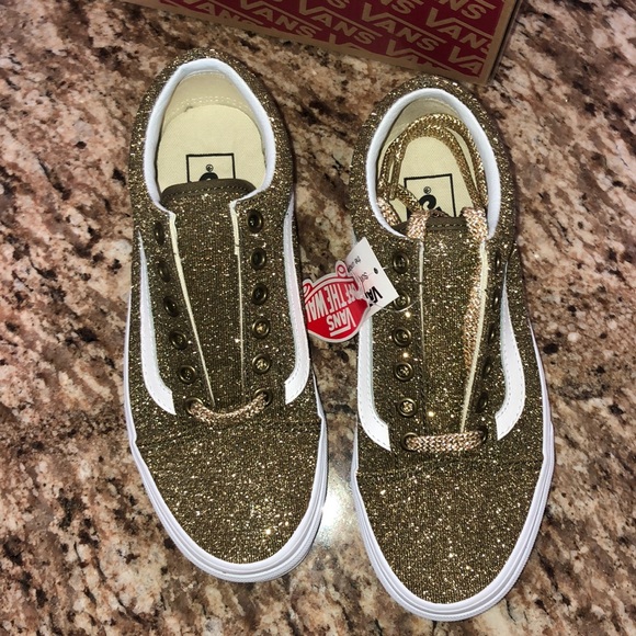 Vans | Shoes | Vans Old Skool Gold Glitter | Poshmark